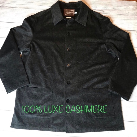 Reserve | Jackets & Coats | Mens Grey 0 Luxe Cashmere Shirt Jacket By ...